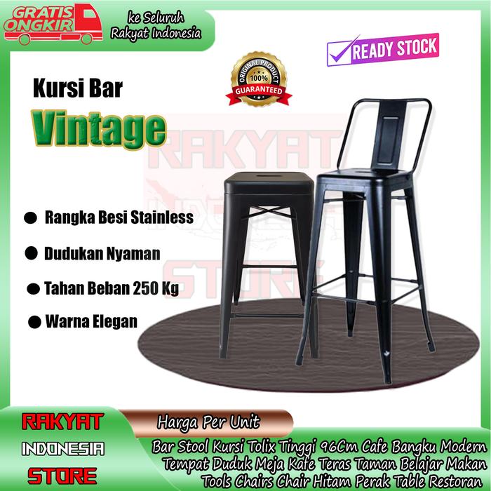 Jual Bar Stool Kursi Tinggi 96cm Bar Besi Cafe Bangku Tempat Duduk Meja ...