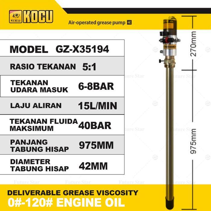 Promo KOCU Pompa Gemuk Angin 20L Air Grease Lubricator Pump 20 Liter ...