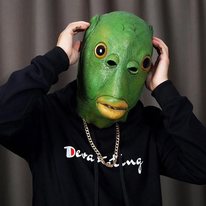 Jual Topeng Cosplay Kepala Ikan Hijau Bahan Lateks – Topeng Pesta ...
