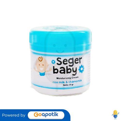 Jual SEGER BABY MOISTURIZING CREAM BIRU RICE MILK & CHAMOMILE 35 GRAM ...