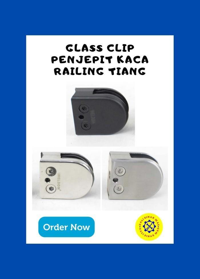 Jual Glass Clip Klem Railing Tiang Balkon Penjepit Kaca Stainless ...