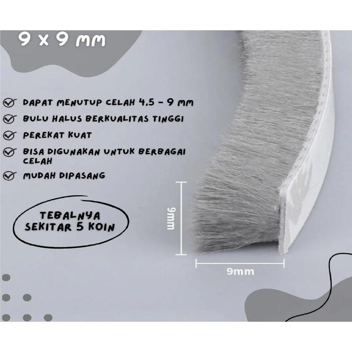 Jual GG - List Strip Penutup Celah Pintu Dan Jendela Bulu Halus | Door Seal Peredam Suara Mohair ...