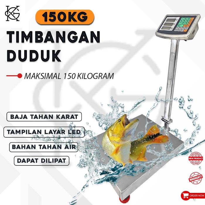 Jual TCS - SS 150kg Timbangan Duduk Digital Elektronik Pagar Lipat Display Tahan Air Tahan Karat ...