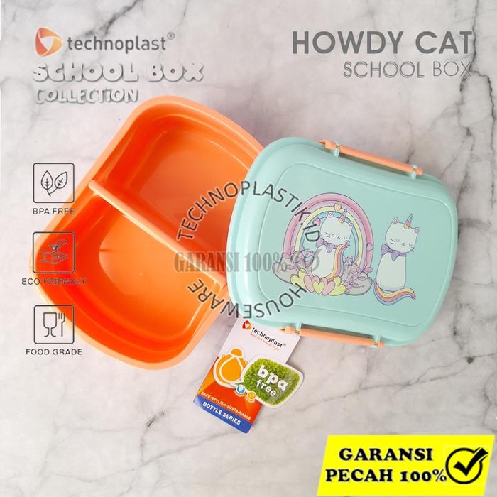 Jual TECHNOPLAST Howdy Cat Lunch Box 800ml | Kotak Bekal Makan Kreatif ...