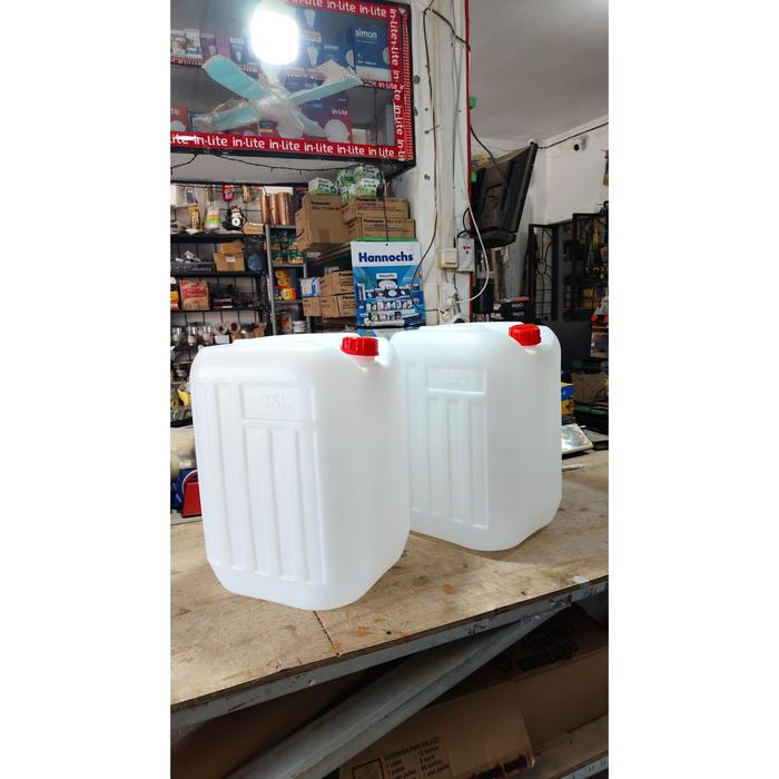 Jual Jerigen Oval Putih 35 Liter Tangki Menampung Cairan Madu Solar ...