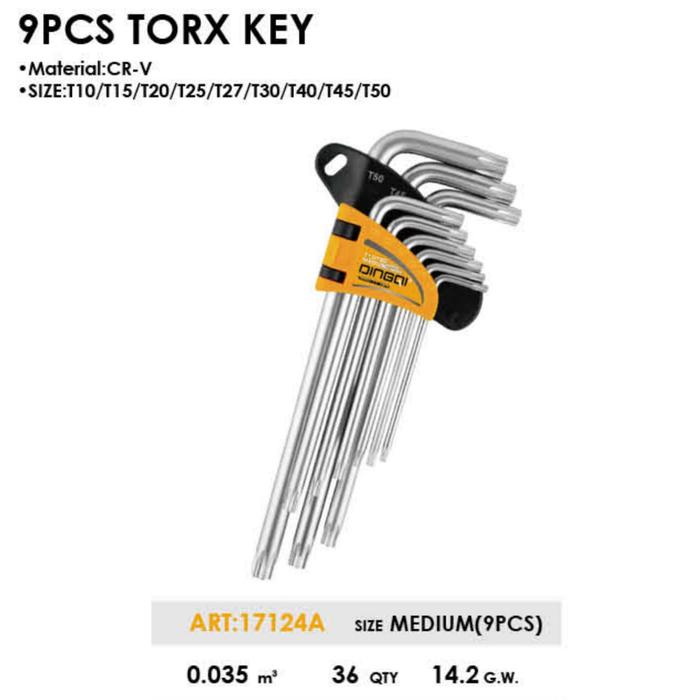 Jual DINGQI Kunci L Torx Allen Key Torx Type Set 17123A 17125A - 17124A ...