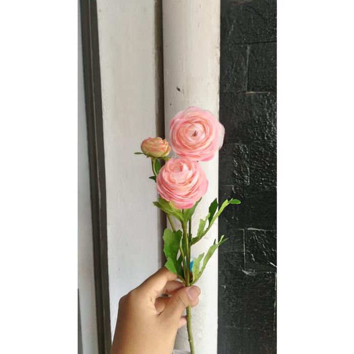 Jual Bunga Artificial Ranunculus Premium Bunga Peony Bulat 3 Cabang ...