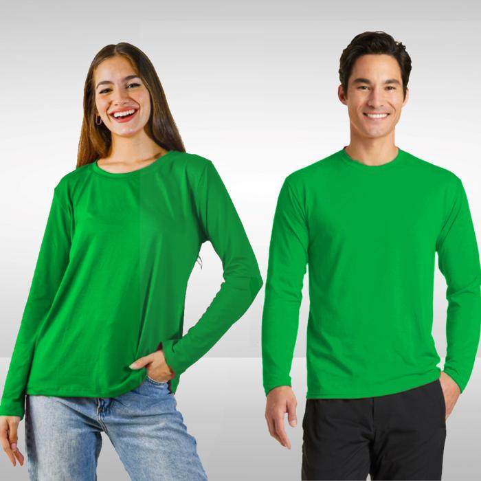 Promo Baju Kaos Lengan Panjang Warna Hijau Fuji Polos Natal dan ...
