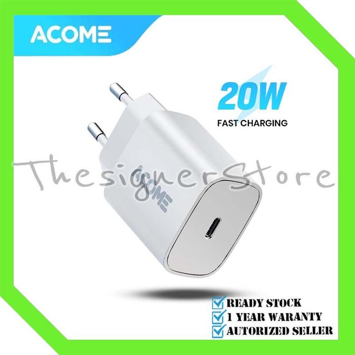 Promo ACOME AC07 Charger Original 20W PD Port USB C Fast Charging ...