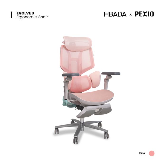 Promo Pexio X HBADA Kursi Kantor Ergonomis Evolve 3 - Pink Cicil 0% 3x ...