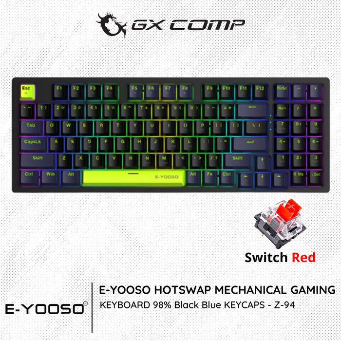 Jual E-YOOSO Z94 Blue Black 98% Hotswap Mechanical Gaming Keyboard ...