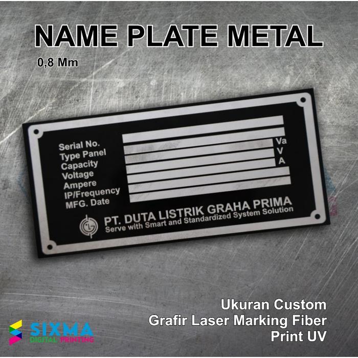 Jual Name Plate Plat stainless 0,8mm label mesin/plat panel/tagging ...