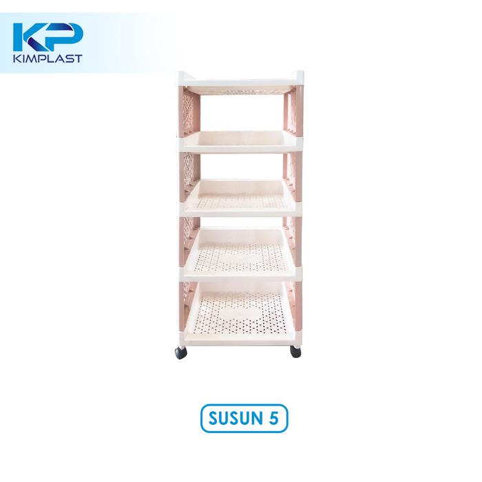 Promo KIMPLAST Rak Serbaguna Susun 5 Jumbo + Roda / Rak Portable / Rak ...