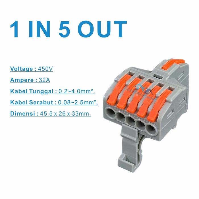 Jual Connector Q Compact Lever Cage Terminal Block / KONEKTOR KABEL DIN ...