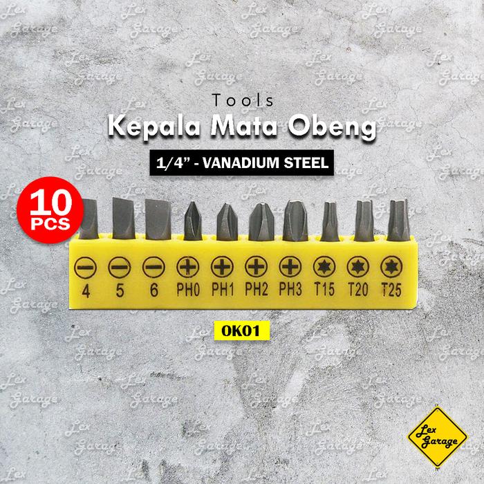 Promo Obeng Set Ratchet Plus Minus Bintang Mata Obeng Set - OK01 10Pcs ...