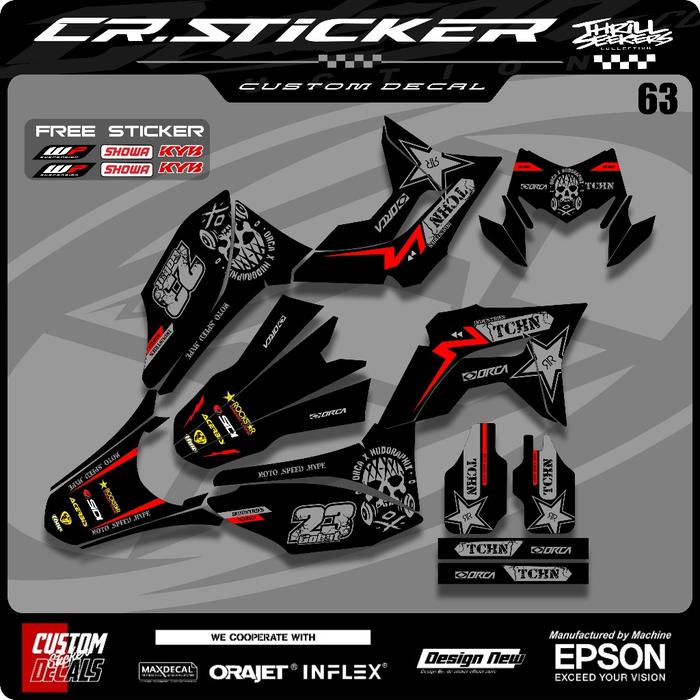 Jual Stiker Decal Crf 150l SUPERMOTO Full Body Superglossy/doff DESAIN ...