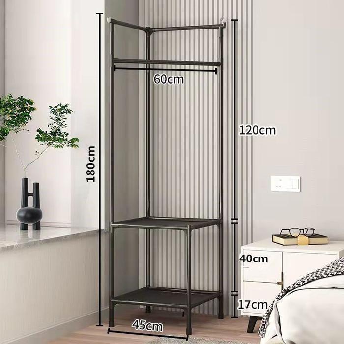 Promo J809 Rak Gantungan Baju Sudut | Rak Hanger Sudut Serbaguna - 2 ...