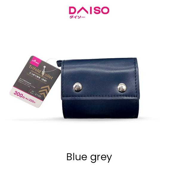 Jual Daiso Trifold Wallet -Synthetic leather- - blue grey - Jakarta ...