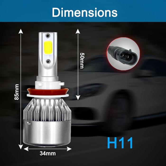 Promo LAMPU C6 LED 36W COB MOBIL SOCKET 1 SET Headlamp Headlight Light Utama Foglamp Head Fog ...