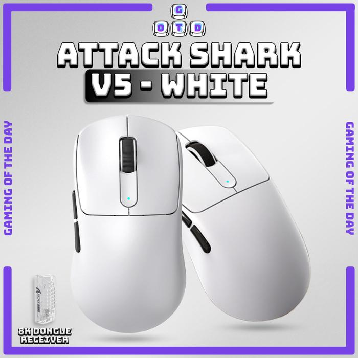 Jual ATTACK SHARK V5 Ultra-Light Tri-Mode Gaming Mouse paw3950 Wireless ...