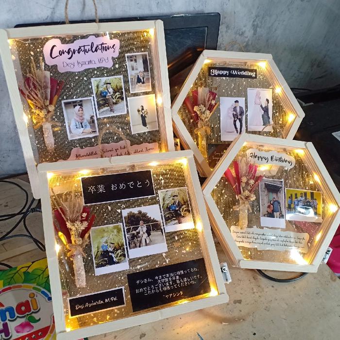 Promo HEXA FRAME BINGKAI HEXAGON KADO ULTAH WISUDA PERNIKAHAN ...