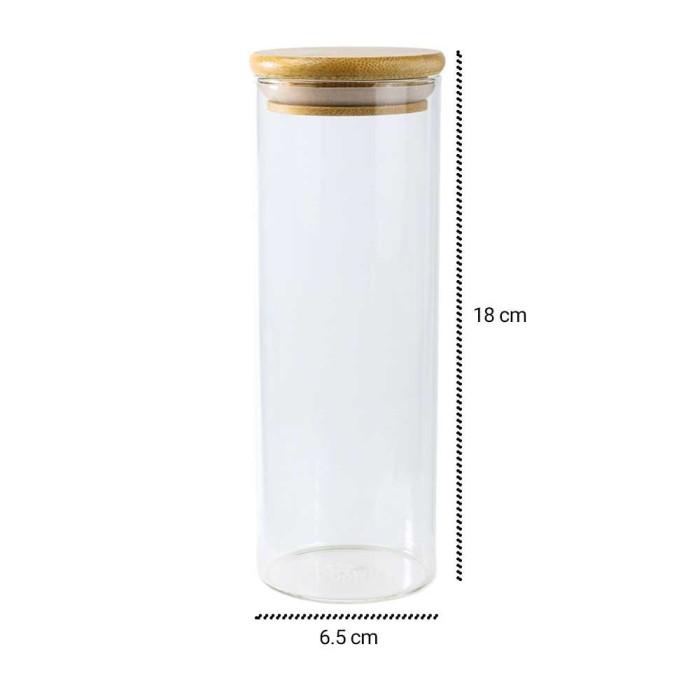 Promo Toples Kaca Tabung Borosilicate Glass Premium Tutup Kayu Kedap ...