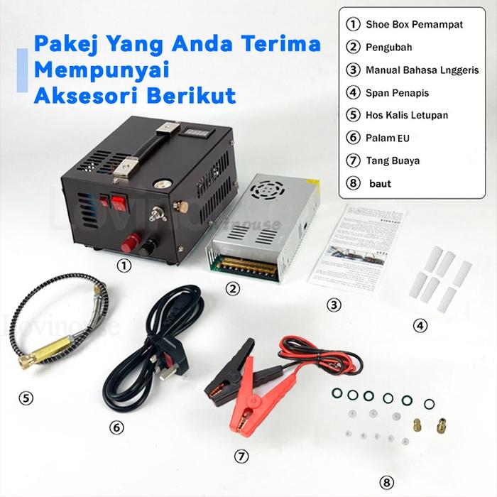 Jual Kompresor Mini PCP Portable Elektrik 12V/220V 30Mpa 4500Psi Untuk ...