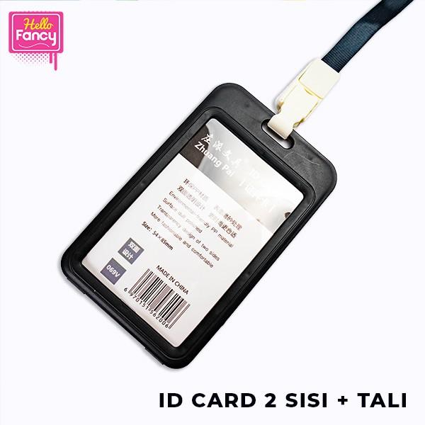 Jual Name Tag ID CARD Holder 2 Sisi Nilon + Tali / Nametag / Id Card ...