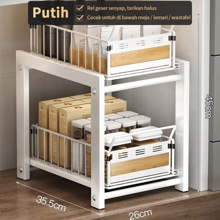 Promo Rak Dapur Bawah Wastafel Kitchen Rack Rak Kabinet Lemari Dapur ...