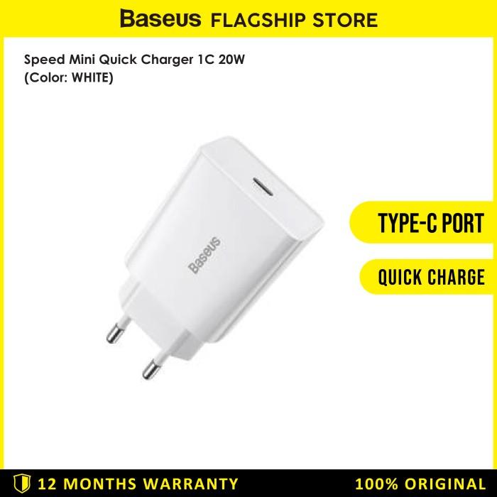 Promo Baseus Speed Mini Adaptor Quick Charger 1C 20W EU - Putih ...