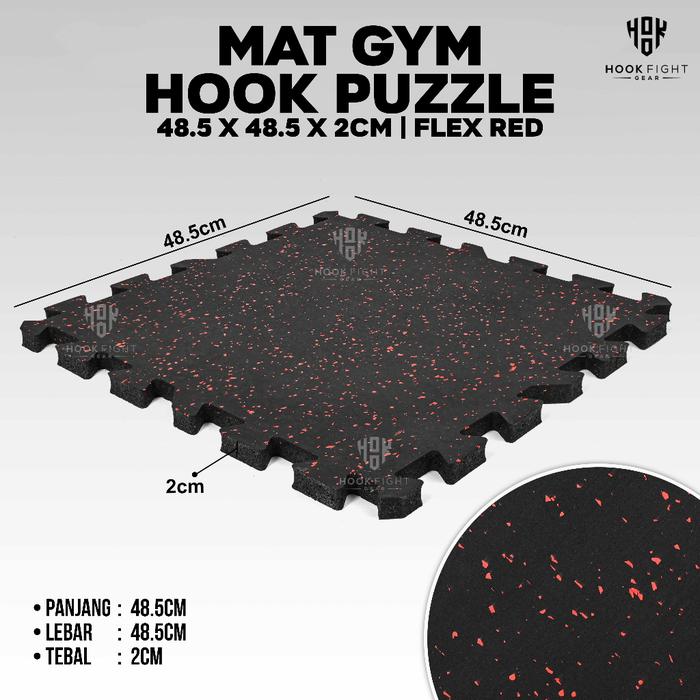 Jual Matras Gym Karet Puzzle Mat Hook 48cm x 48cm x 2cm Matras Gym ...