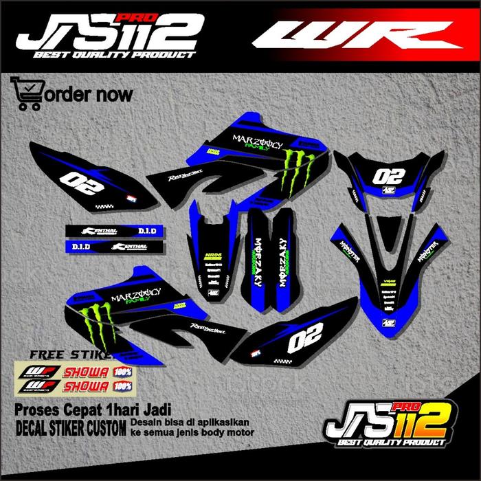 Promo DECAL STICKER YAMAHA WR 155 NEW FREE FULL CUSTOM NO NAMA SPONSOR ...
