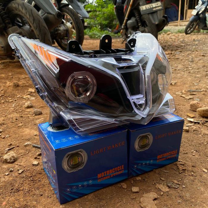 Jual Lampu biled vario 125 vario lama full set reflektor tinggal pasang ...