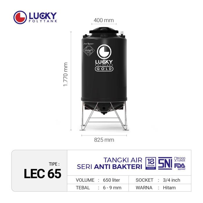 Jual Toren Lucky Polytank Easy Clean 650 liter | Tangki Air | Tandon ...