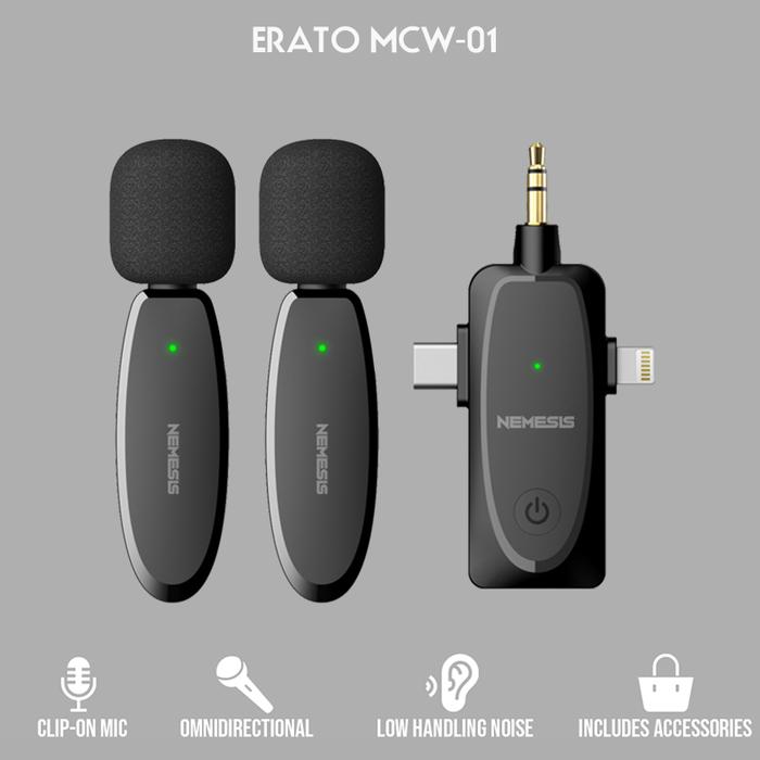 Promo Microphone Wireless 2.4GHz Clip On 3 in 1 NYK Nemesis ERATO MCW ...