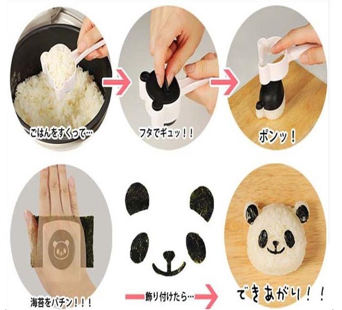 Jual Cetakan Bento Nasi Rice Animal Panda Mold Nori Seaweed Cutter ...