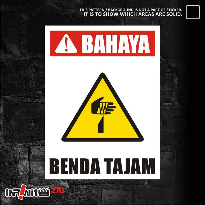 Jual sticker safety sign K3 bahaya benda tajam 30cm WSKIM-105 - Kota ...