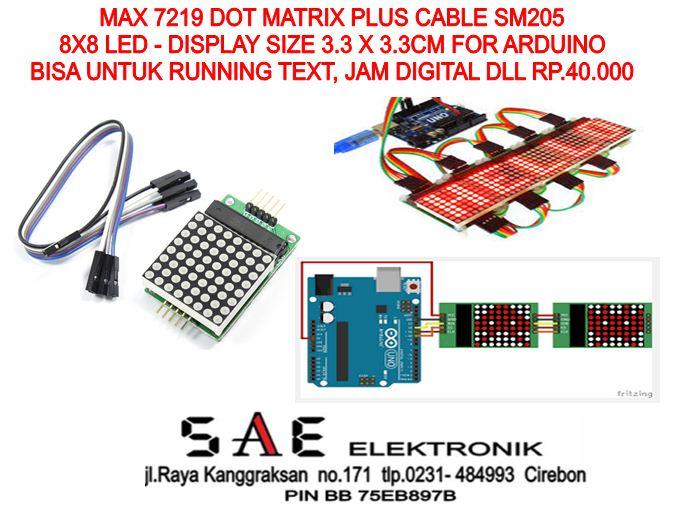 Jual MODUL MAX7219 DOT MATRIX 8X8 UNTUK RUNNING TEXT/JAM DIGITAL DLL ...