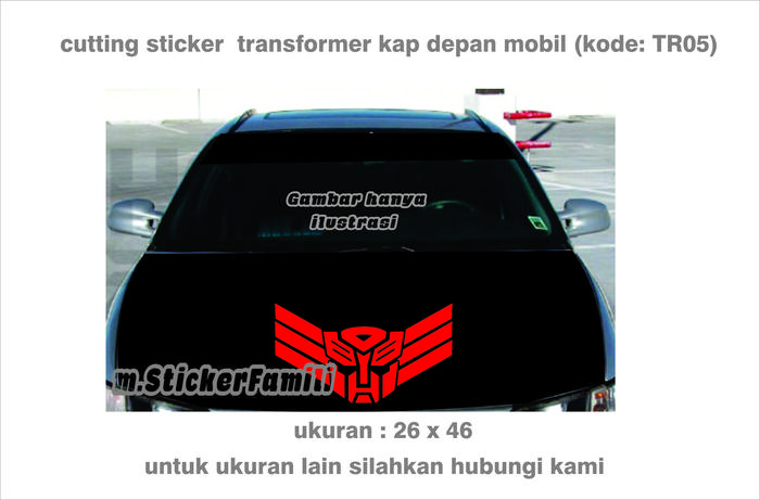 Jual sticker cutting transformer kap depan mobil/sticker transforme ...