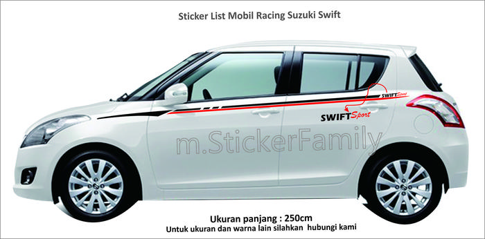 Jual sticker cutting mobil suzuki swift/side stripe sticker mobil decal ...
