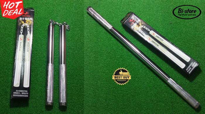Jual Nunchaku double stick Besi Silver Chrome bisa jadi Baton - Jakarta ...