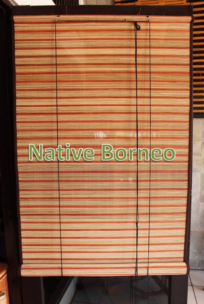 Jual Krey Rotan Orange 120cm x 180cm, Tirai Rotan Bambu, Krey Jendela ...