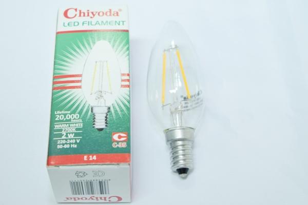 Jual CHIYODA LED FILAMEN 2W (ULIR KECIL), GELAS BENING, WARNA CAHAYA ...