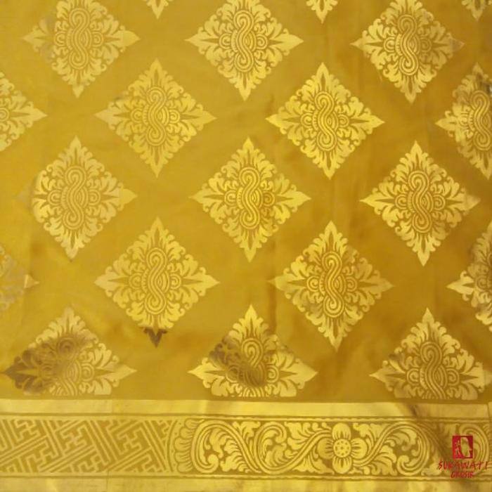 Jual Kain Dekorasi Prada Bali Motif Ukiran Wajik Kuning Emas - Kab ...