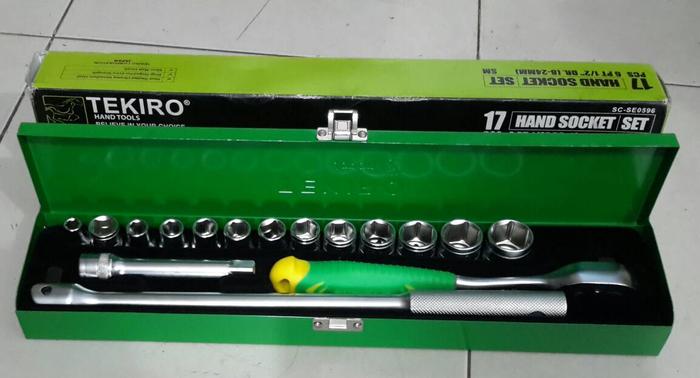 Jual TEKIRO SOCKET SET 1/2" DR 6 PT 17 Pcs (Besi) - Kota Bandung ...