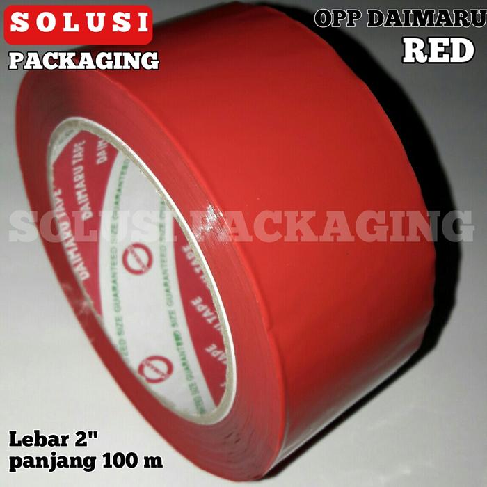 Jual ISOLASI MERAH 100M/SELOTIP/LAKBAN DAIMARU/OPP/TAPE/LAKBAN POLOS ...