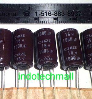 Jual Capacitor Elko Nippon Chemicon KZE 1000uF 16V kapasitor 105C - Kab ...