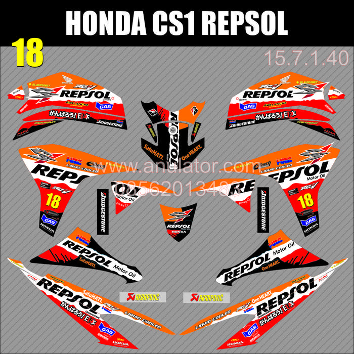 Jual Sticker striping motor stiker Honda CS1 Repsol 18 SPEC A - Kota ...