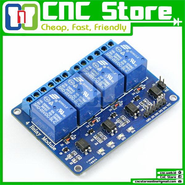 Jual RELAY 5V 4 CHANNEL OUTPUT 250VAC 30VDC 10A WITH OPTOCUPLER MODUL ...