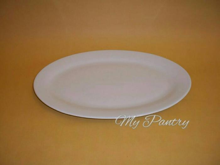Jual Piring Oval Keramik Putih 10 inch / Ceramic Flat Plate Oval - Kota ...